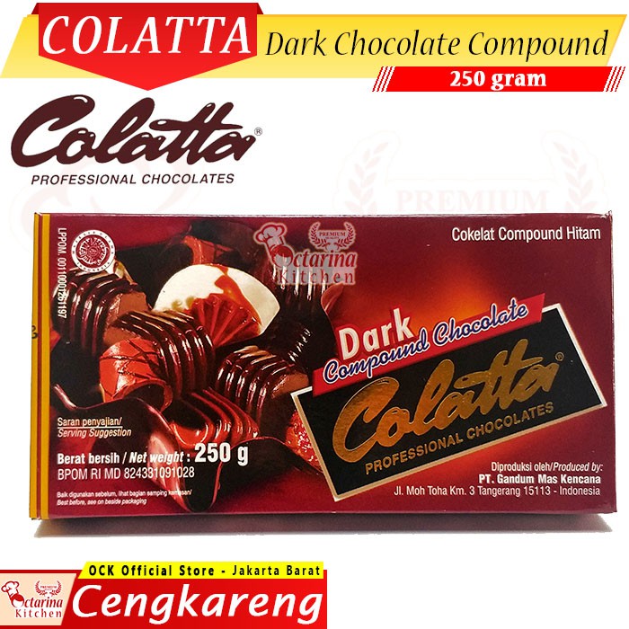 Jual COLATTA Dark Chocolate Compound 250 gram - Coklat Batang 250gr ...