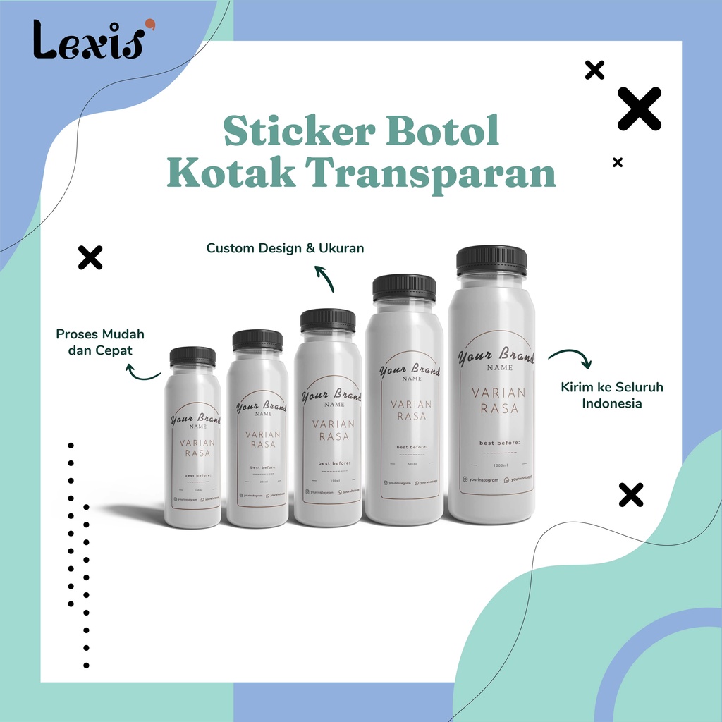 Jual Cetak Sticker Label Botol Kotak Transparan Murah | Shopee Indonesia