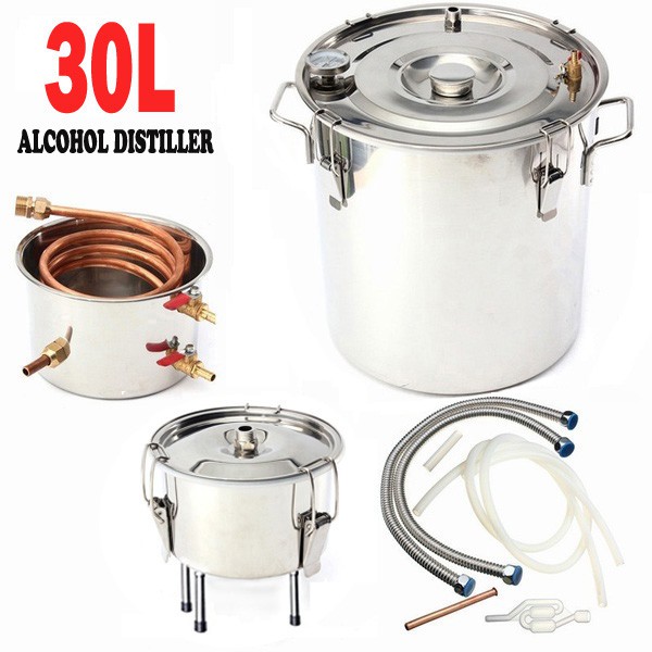 Jual 30L Pro Alcohol Water Distiller Copper Home Stainless Alcohol ...
