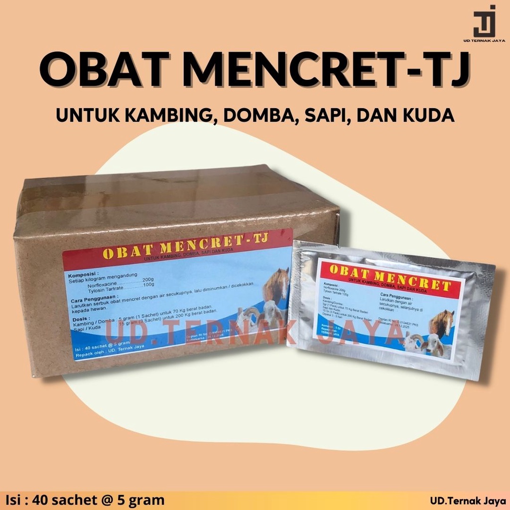 Jual OBAT MENCRET 1 pack isi 40 Sachet @ 5 gram untuk Kambing, Domba ...