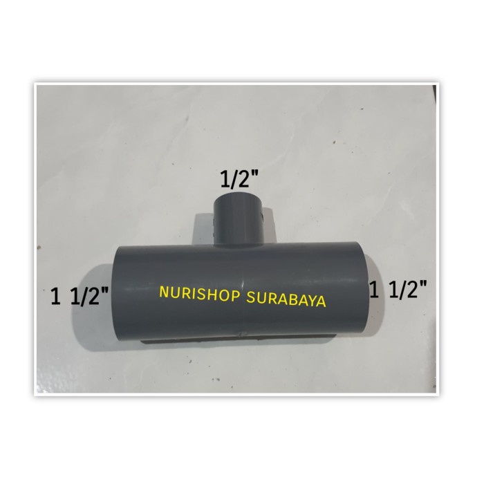 Jual Tee pvc 1 1/2" x 1/2" / Tee Reducer 1 1/2 x 1/2 inch / Tee sok pvc ...