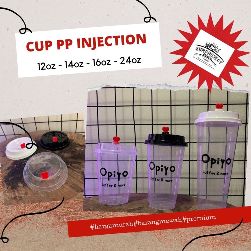Jual SABLON PLUS CUP PP INJECTION 12oz,14oz,16oz dan 24oz MINIMl 100PCS ...