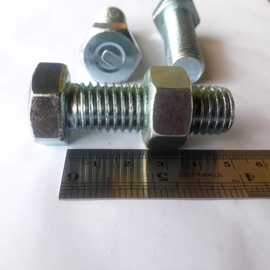 Jual BAUT MUR PUTIH M16 X 50 / BMP M16X50 / BAUT M16X50 PUTIH BMP M16 X 50 KUNCI 24 | Shopee ...