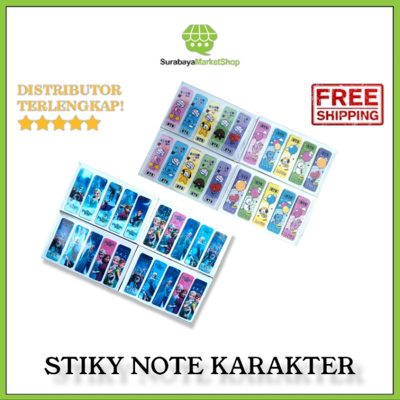 Jual Sticky Note Karakter / Sticker Stiker Pembatas Buku Magnet Fancy ...