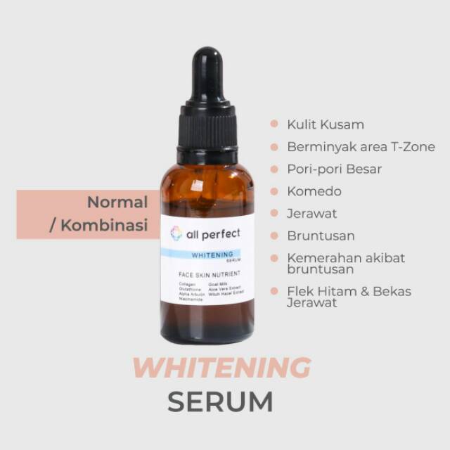 Jual ALL PERFECT WHITENING SERUM 30ml (KULIT NORMAL/KOMBINASI) | Shopee ...