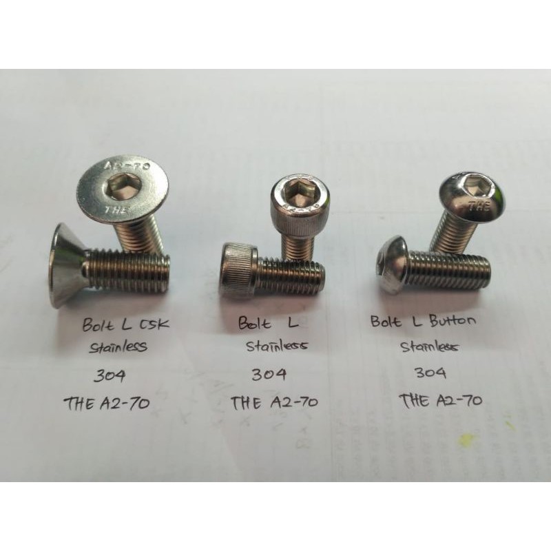Jual M6x60 Baut L stainless : L screw / L button / L csk / L tanam / L screw full drat | Shopee ...