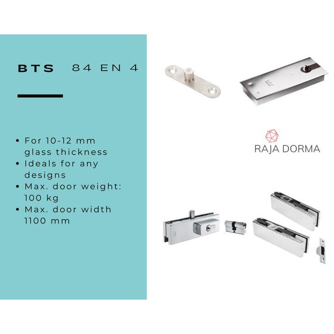 Jual material bangunan Dorma Set Floor Hinge BTS 84 EN 4 & UL PT 10, 20, PT 24 Top +US 10+CYL ...