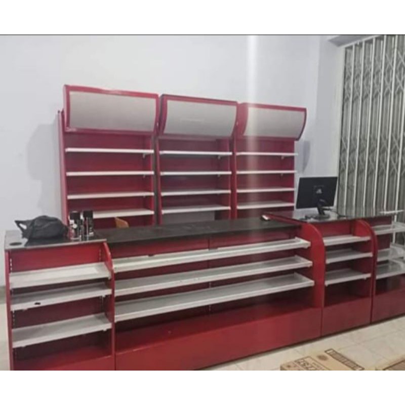 Jual Meja kasir alfa indo bonus rak roko 3 set Indonesia|Shopee Indonesia