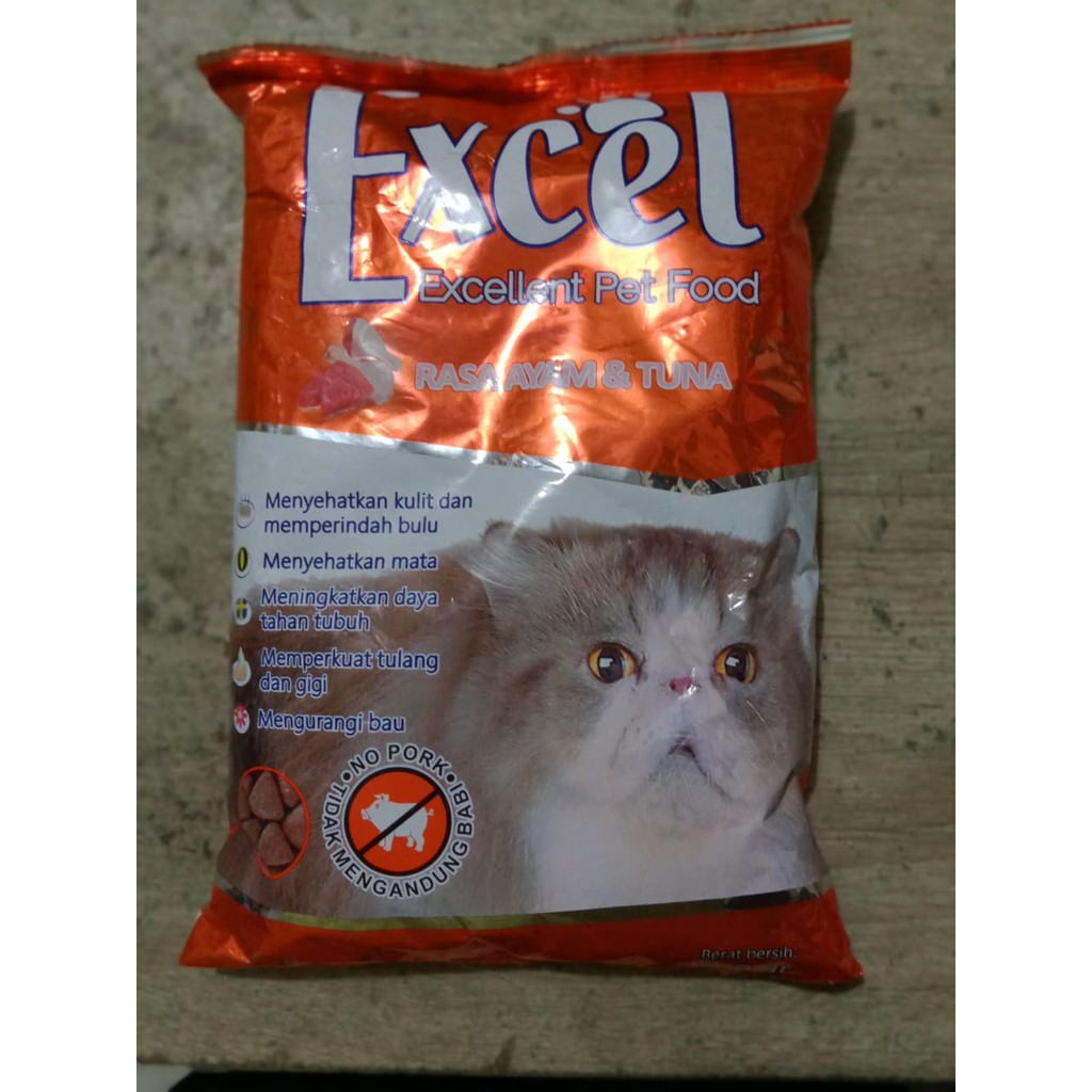 Jual Makanan Kucing Excel Tuna & Chicken 500GR | Shopee Indonesia