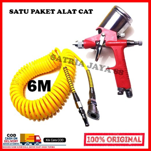 Jual Paket Alat Semprot Cat Angin Spray Gun SpetF-75G Tabung Atas 400cc ...