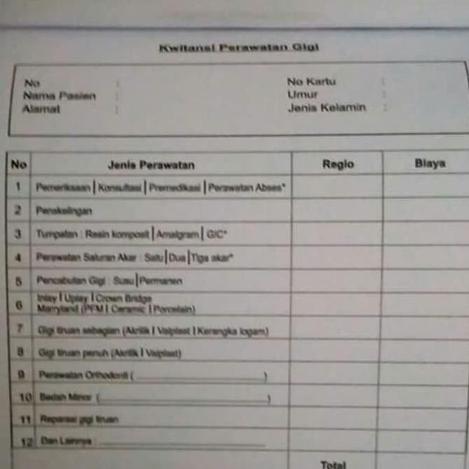 Jual BON NOTA PERAWATAN GIGI | Shopee Indonesia
