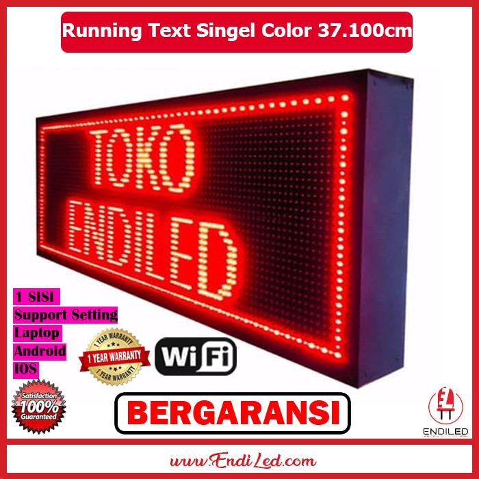 Jual Led running text tulisan berjalan outdoor 1 sisi via wifi | Shopee ...