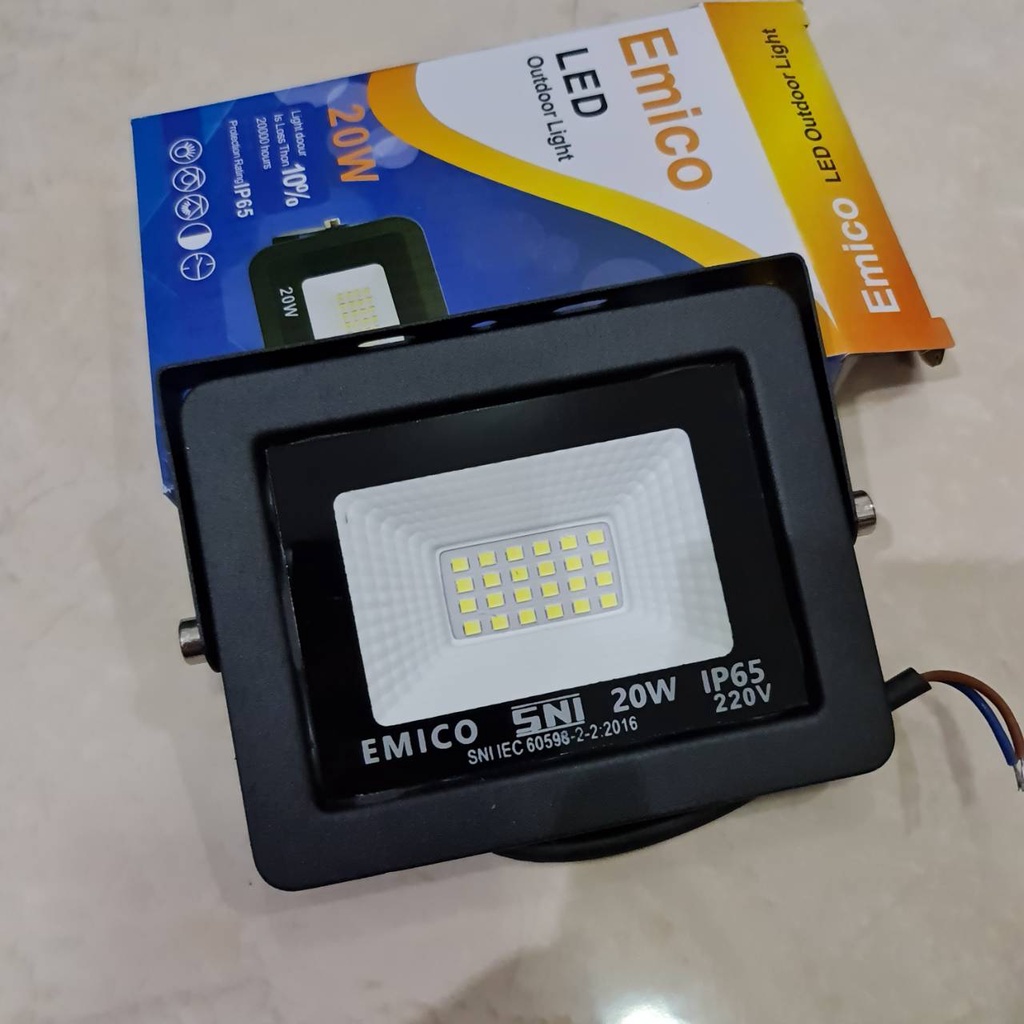 Jual Lampu Sorot 20W PUTIH Emico/Lampu Tembak LED 20 Watt IP65 EMICO | Shopee Indonesia