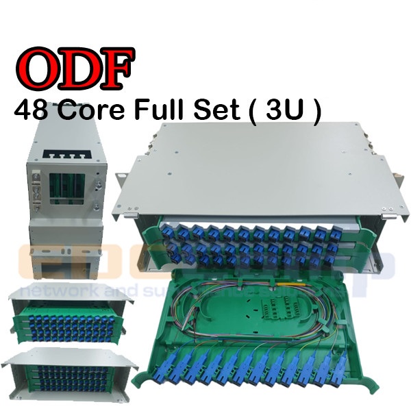 Jual OTB ODF Fiber Optic / FO Rackmount 48 Core SC UPC Lengkap 3U Full ...