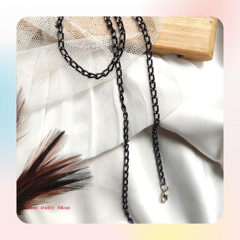 Jual Strap Mask Rantai Polos / Rantai Hitam Polos/ Rantai Kacamata ...