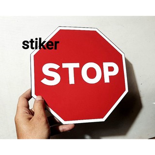Jual Stiker dinding Rambu lalulintas STOP stiker hiasan | Shopee Indonesia