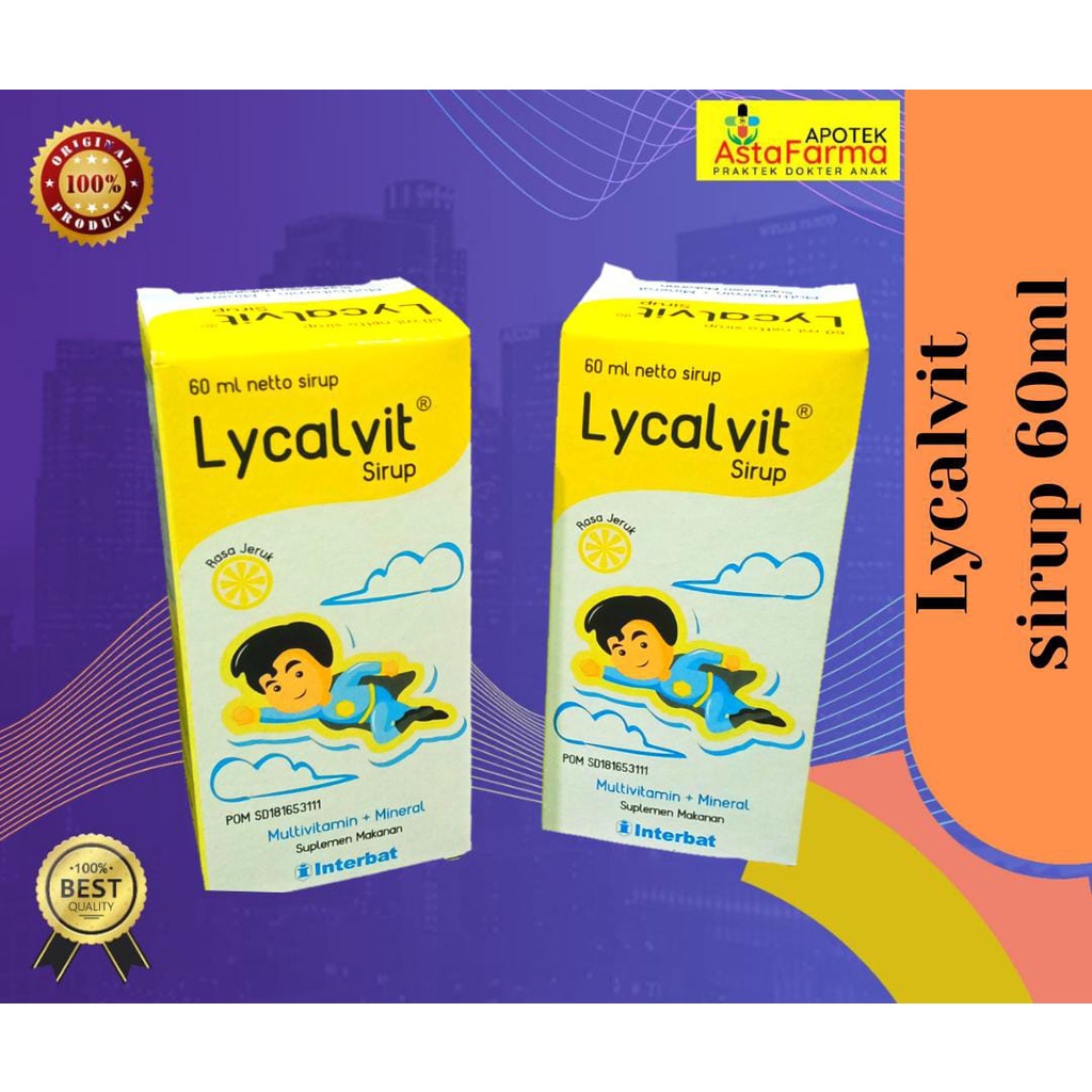 Jual Lycalvit syr 60ml suplement makan, multivitamin + mineral | Shopee ...