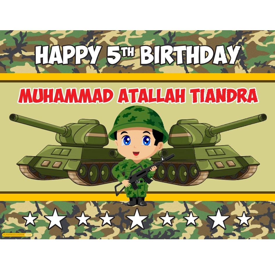 Jual Banner Ulang Tahun Army Soldier Tentara | Shopee Indonesia
