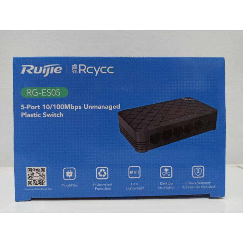 Jual Switch Hub Ruijie Reyee RG-ES05 10/100 Fast Ethernet Unmanage ...