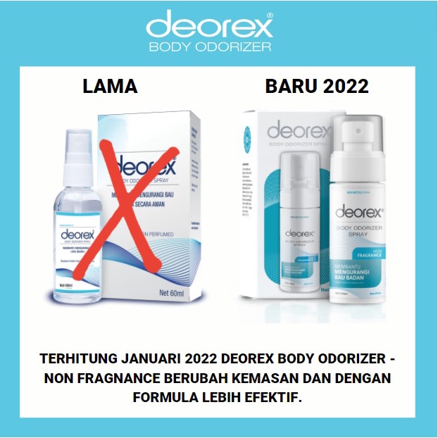 Jual New Deorex Body Odorizer Spray 60 Ml ** NEW 2022 Non Fragrance ...