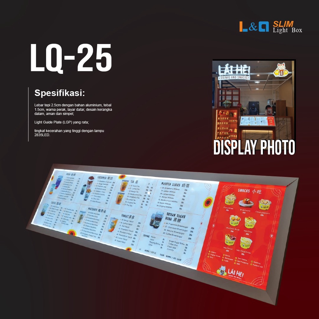 Jual LIGHTBOX SLIM BUKA TUTUP LED INDOOR 1 SISI, LQ-25 50X70CM | Shopee ...
