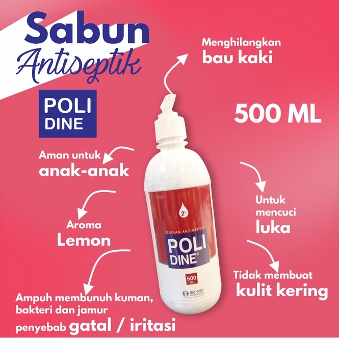 Jual POLIDINE Sabun cuci tangan antiseptik 500 ML | Shopee Indonesia