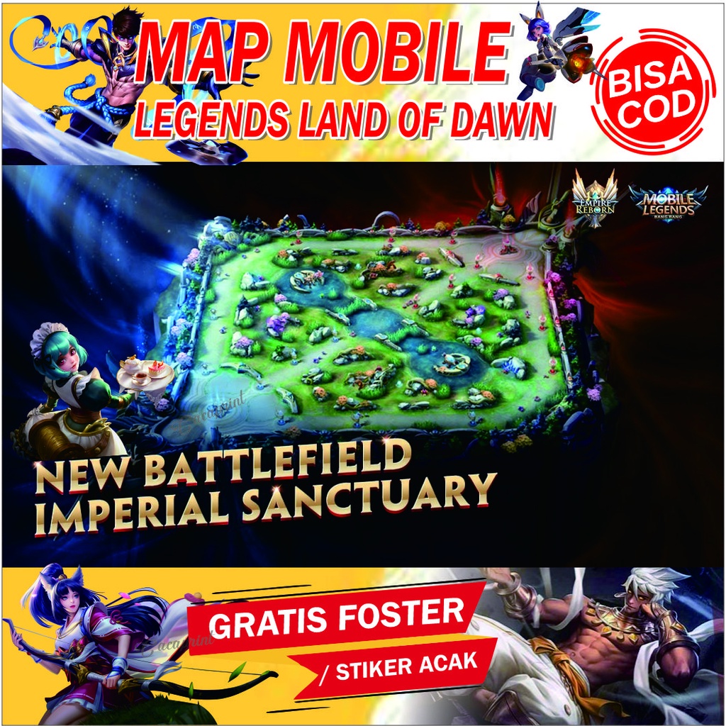 Jual Map Peta Mobile Legends buat turnamen / hiasan dinding map ml map ...