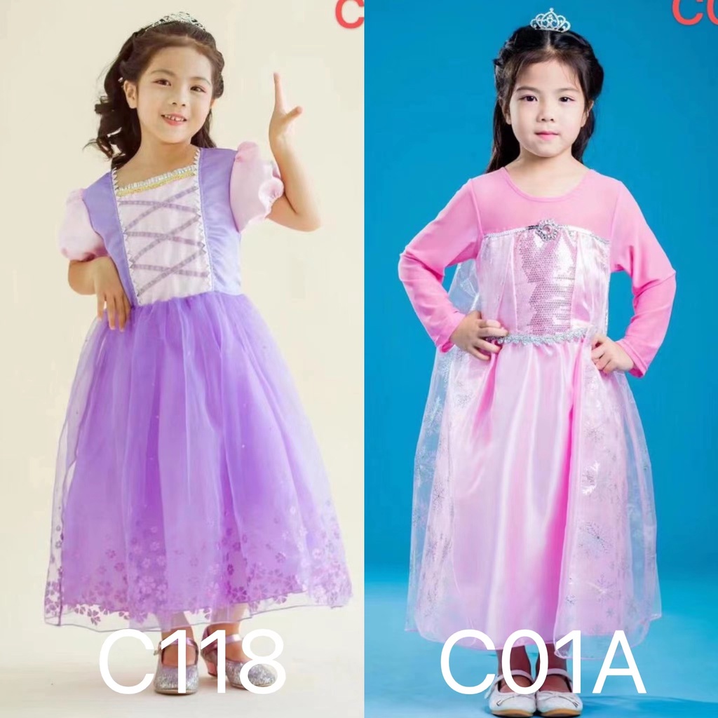 Jual FAIRYLAND Kostum ELSA FROZEN PINK RAPUNZEL UNGU IMPORT MURAH Gaun ...