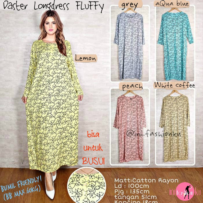 Jual (COD) MURAH SERBA 53rb!! Daster lengan panjang hamil FLUFFY datser ...