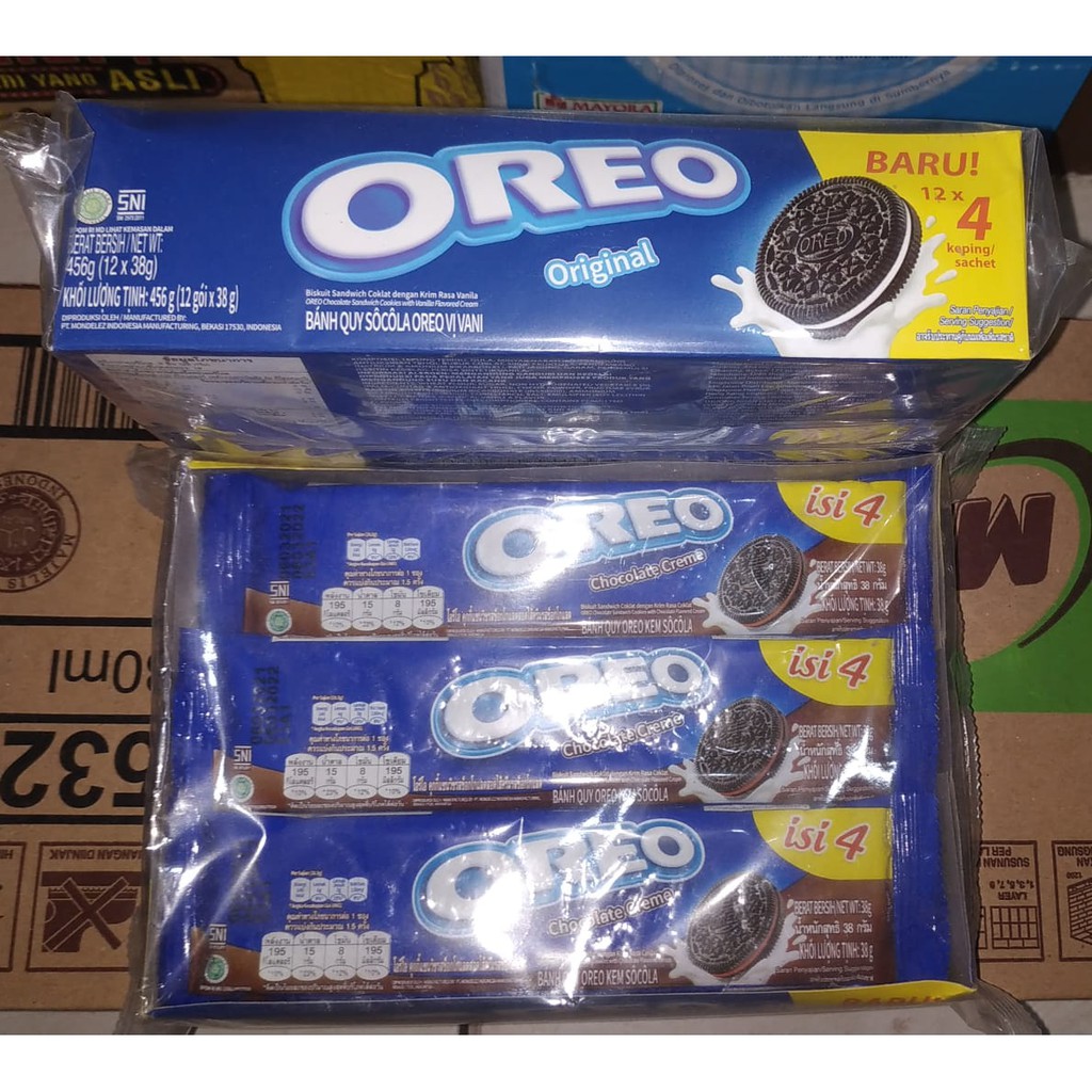 Jual Oreo ORIGINAL & COKLAT isi 4 x 12 Sachet 38 Gram | Shopee Indonesia