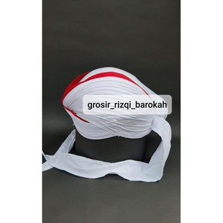 Jual BLANGKON JOGJA LIPAT HALUS PUTIH LIS MERAH SLIWIR / TOPI ADAT ...