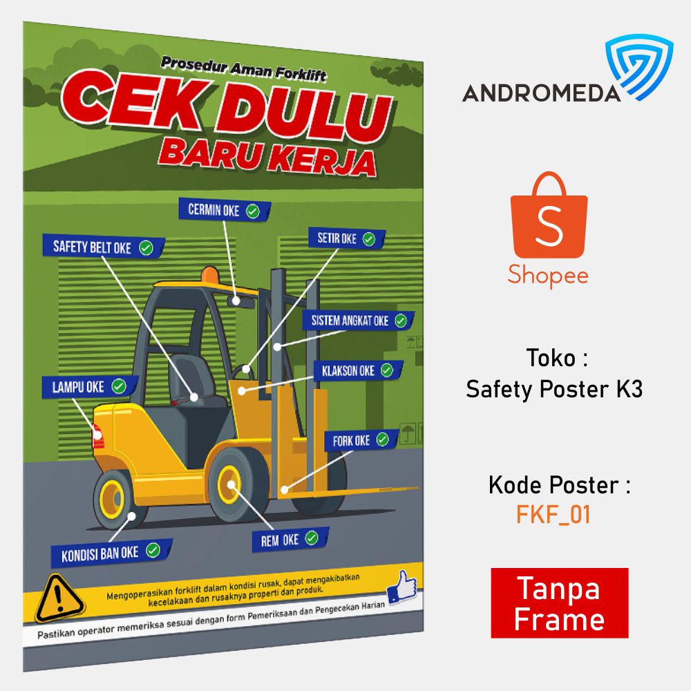 Jual Safety Poster K3 : Prosedur Aman Forklift_ Cek Dulu Baru Kerja ...