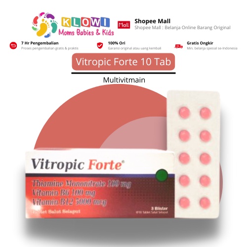 Jual Vitropic Forte 10 Tablet / Vitamin B Complex / Vitamin Neurotropik ...