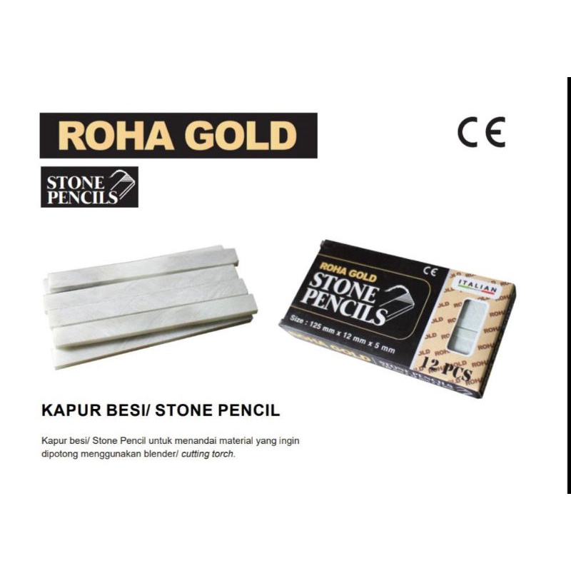 Jual Kapur Besi ROHA Stone Pencil Ferrari 125mmx12mmx5mm 1Pack (12Pcs ...