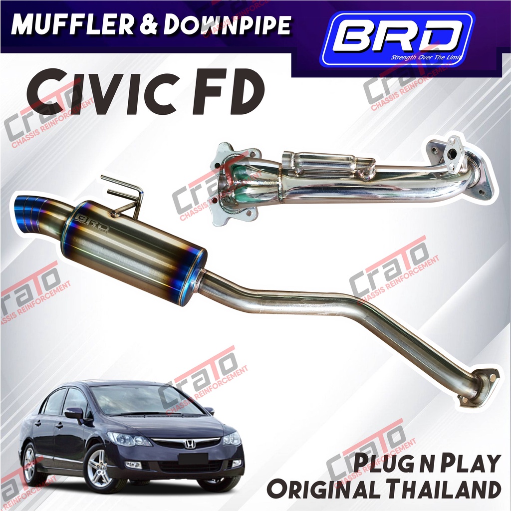 Jual Muffler Downpipe Frontpipe Exhaust BRD Thailand - Honda Civic FD ...