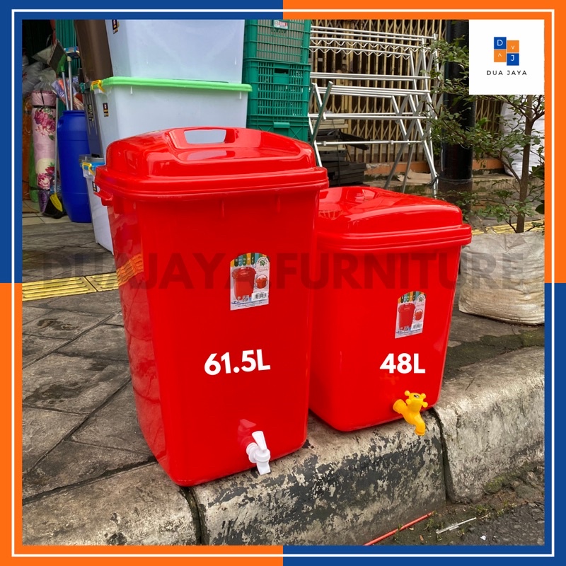 Jual Ember Plastik Kotak Segi Green Leaf + Keran 48 dan 61.5 Liter ...