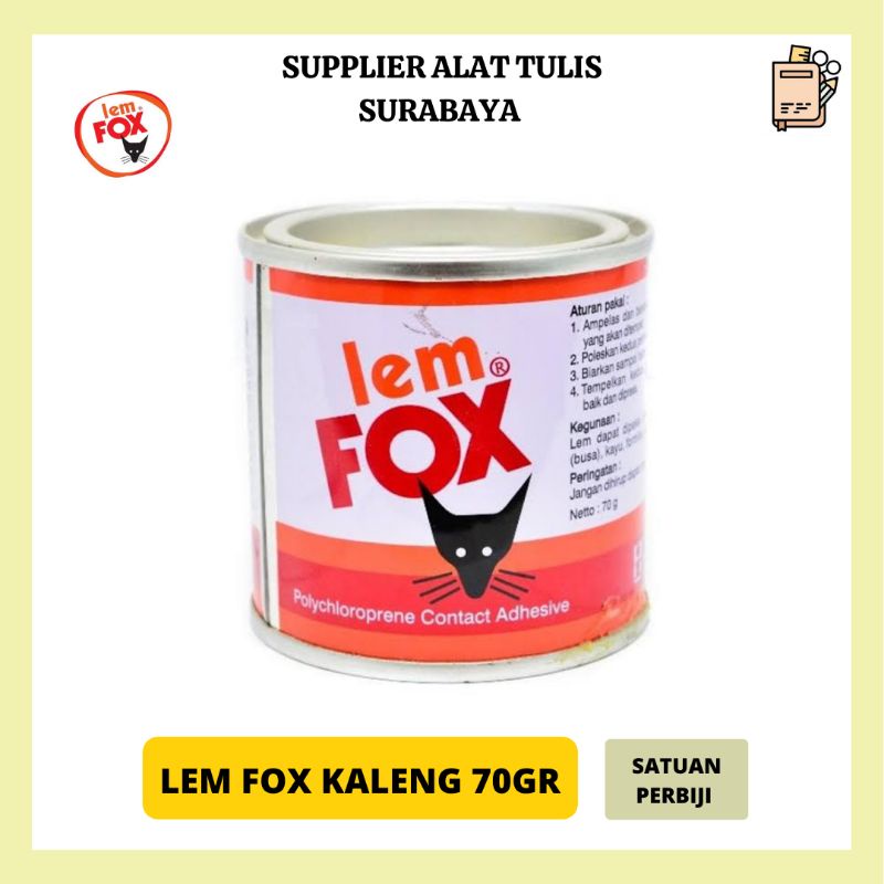 Jual LEM KAYU KERTAS TEMBOK FOX 70 gr / 70gr POLYCHLOROPRENE ADHESIVE ...