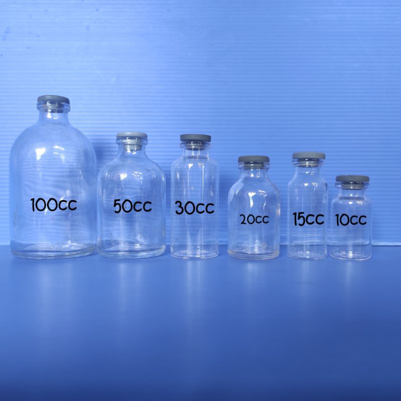 Jual Botol vial kaca / botol kaca vial / botol vial 10cc, 15cc, 20cc ...