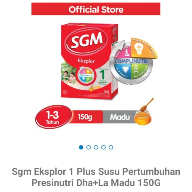 Jual SGM EKSPLOR 1 PLUS MADU 150 GRAM | Shopee Indonesia