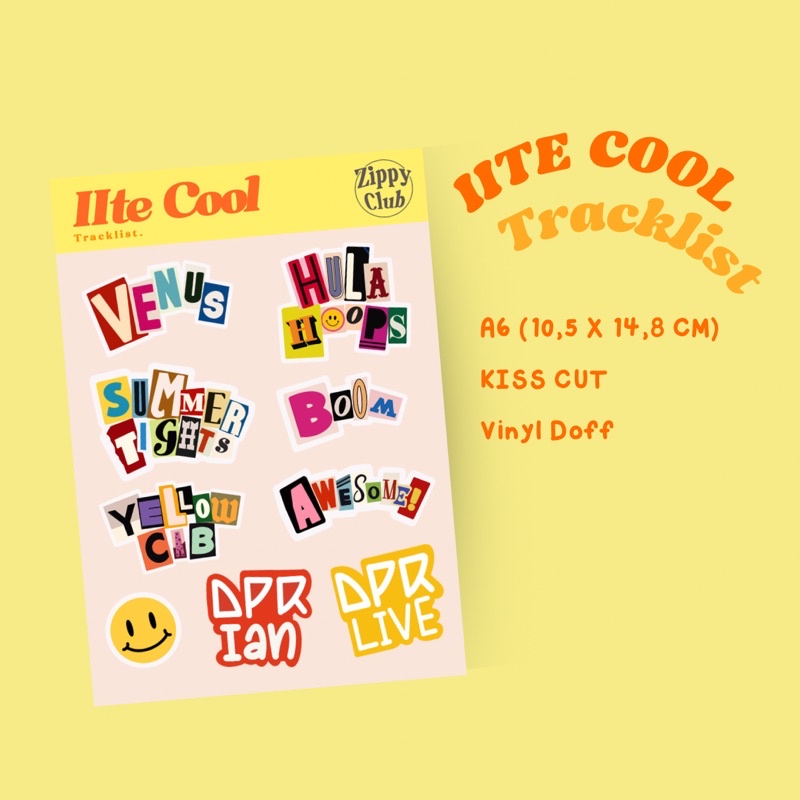 Jual IITE COOL tracklist sticker - DPR LIVE - DPR IAN - DPR album ...