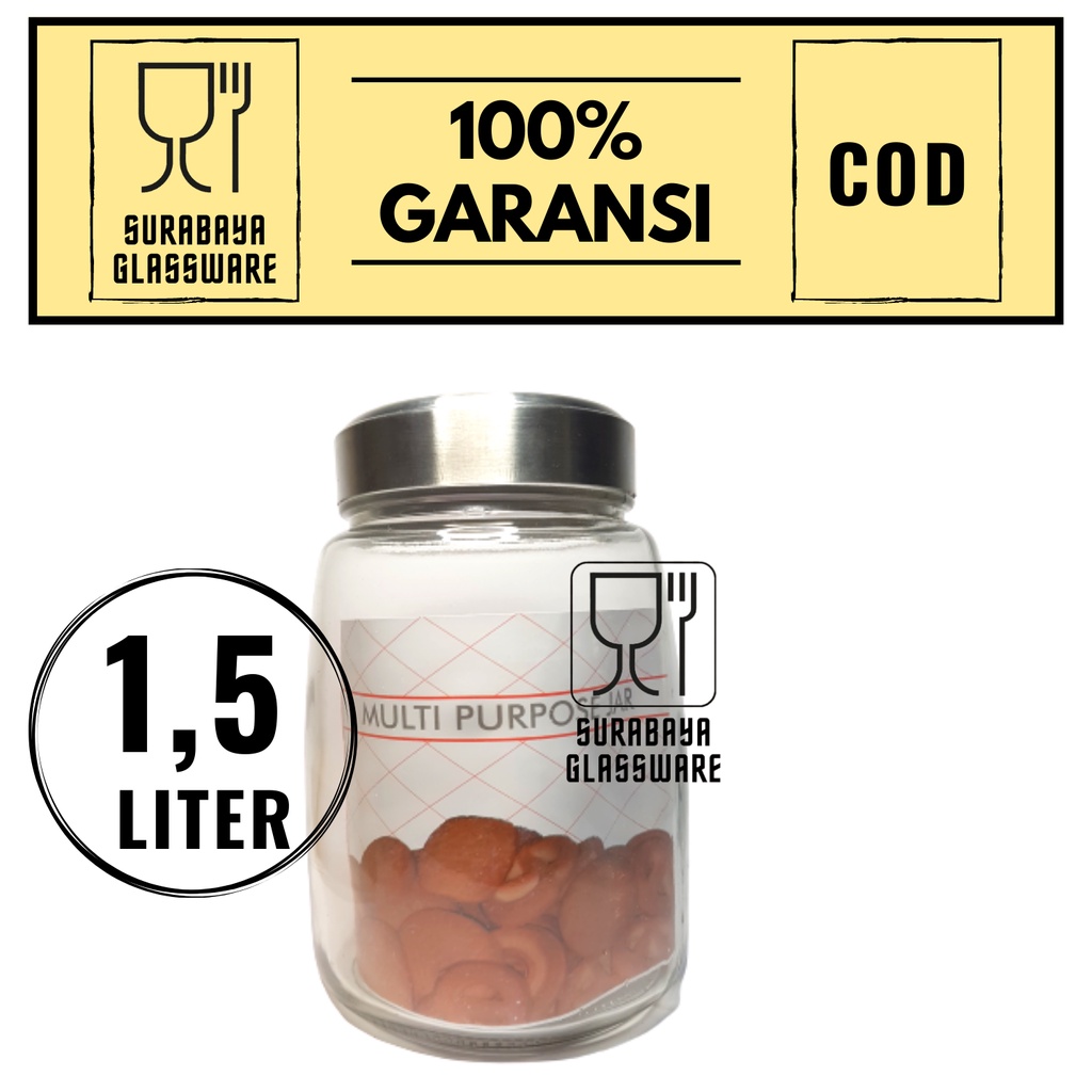 Jual TOPLES KACA WADAH JAR TEMPAT PENYIMPANAN MAKANAN BUMBU SNACK ...