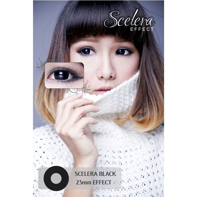 Jual Softlens Sclera Black 23mm/ Softlens hitam / softlens sclera ...