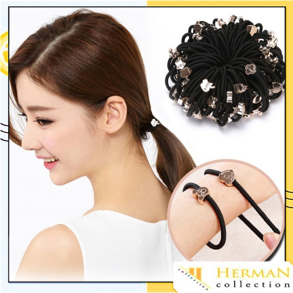 HC IKAT RAMBUT KARET WANITA KOREA KARET SIMPLE ELEGAN KARET IKAT WARNA ...