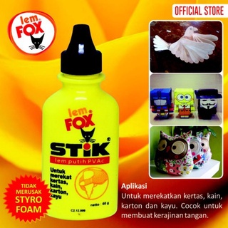 Jual Lem Fox PVac Botol 60 Gram Lem Styrofoam Sterofoam Kayu Karton ...