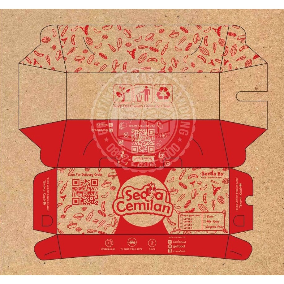 Jual Custom Printing DUS CORNDOG Cetak 1 Warna Minimal Order 1000pcs ...