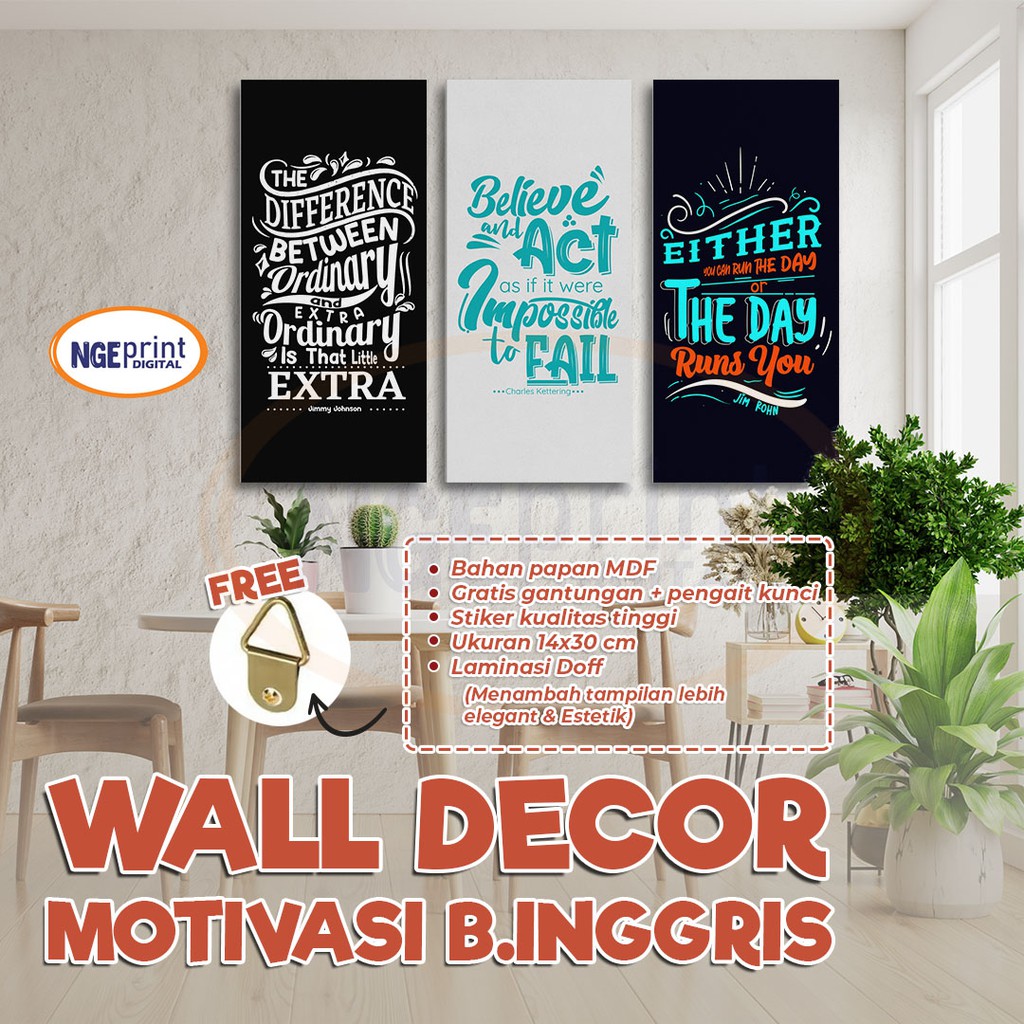 Jual Hiasan Dinding Minimalis Walldecor Pajangan Dekorasi Quotes Bahasa ...
