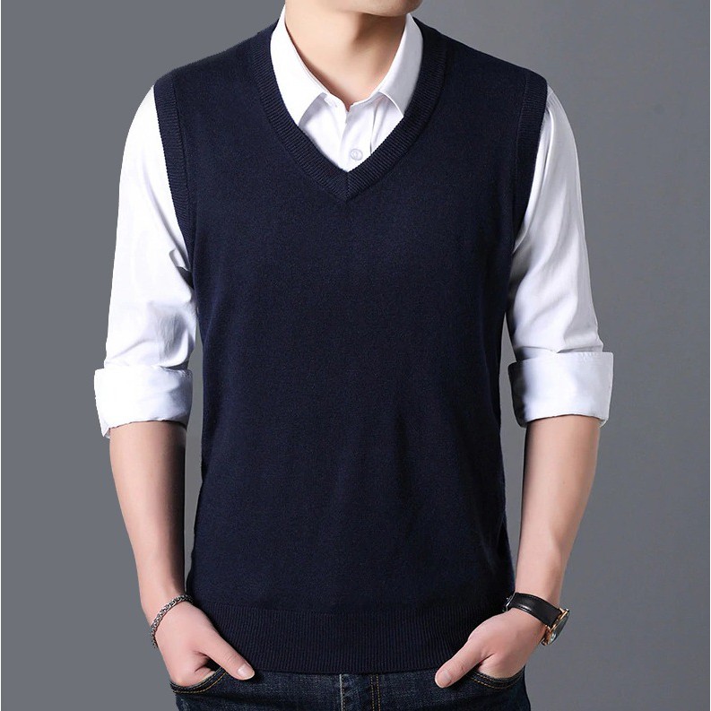 Jual Sweaters Rompi Pria_Rompi Rajut pria best seller (vest) | Shopee ...