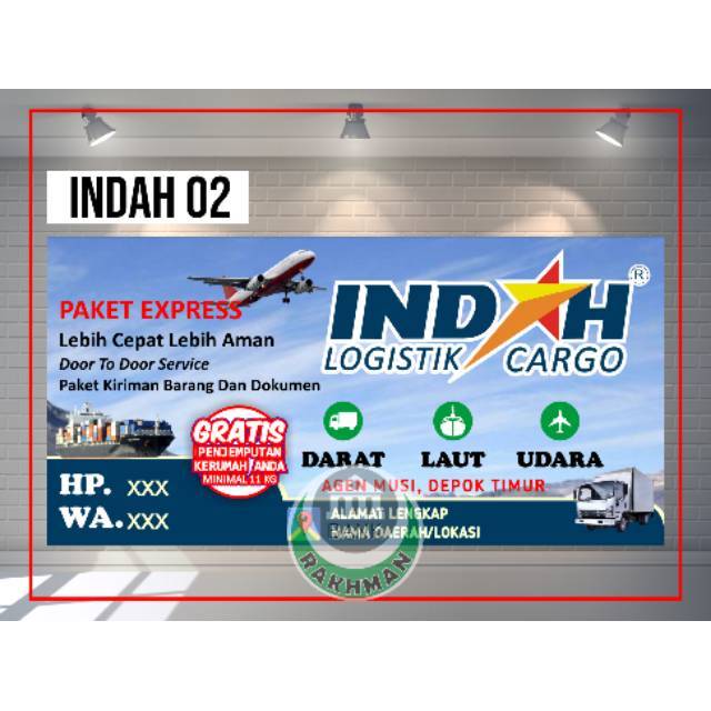 Jual SPANDUK/BANNER | AGEN INDAH CARGO LOGISTIK | UKURAN 2MX1M ...