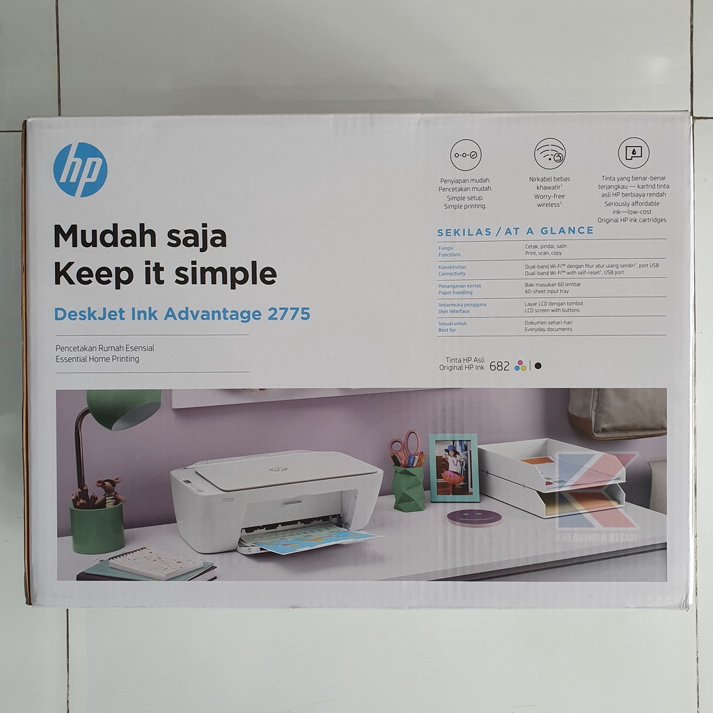 Jual HP DeskJet Ink Advantage 2775 WiFi All-in-One Printer Free Bubble ...