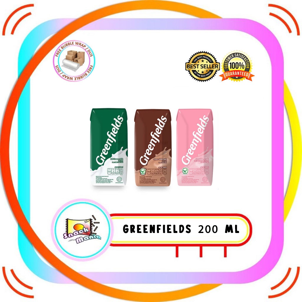 Jual Susu UHT Greenfields Greenfield Full Cream - Chocolate - Strawberry Milk 200 ml | Shopee ...
